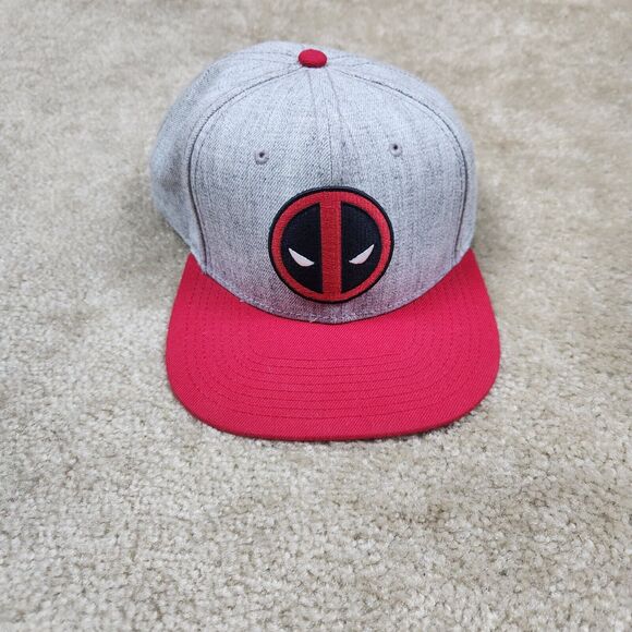 Marvel | Accessories | Deadpool Hat Snapback Cap Red Gray Black ...